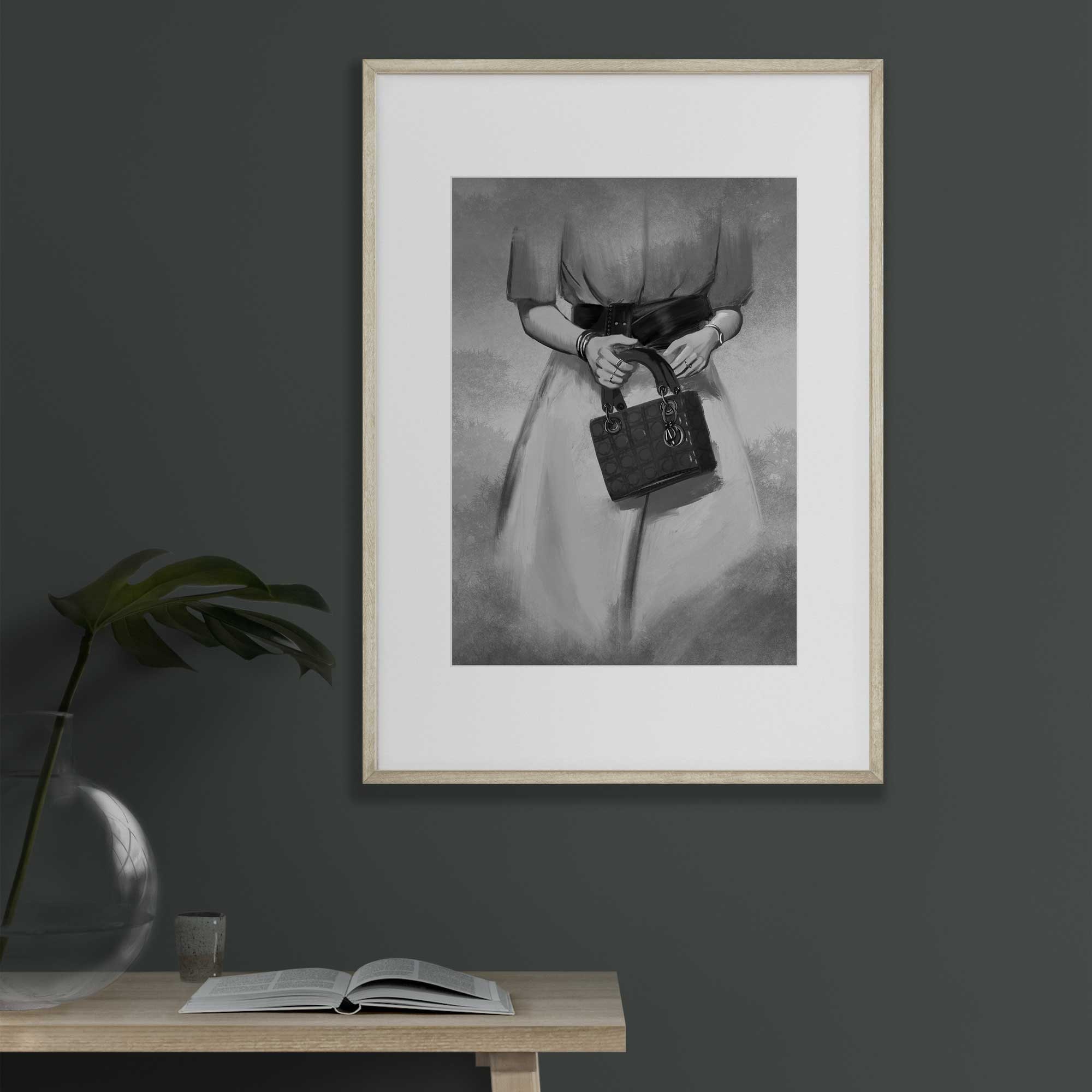 Iconic Handbag Art Print, Iconic Handbag Black and White Wall Art ...