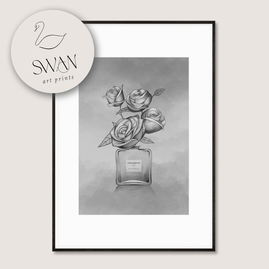 Perfume Bottle Art Print,fragrance Art Print,perfume Bottle Wall Art ...