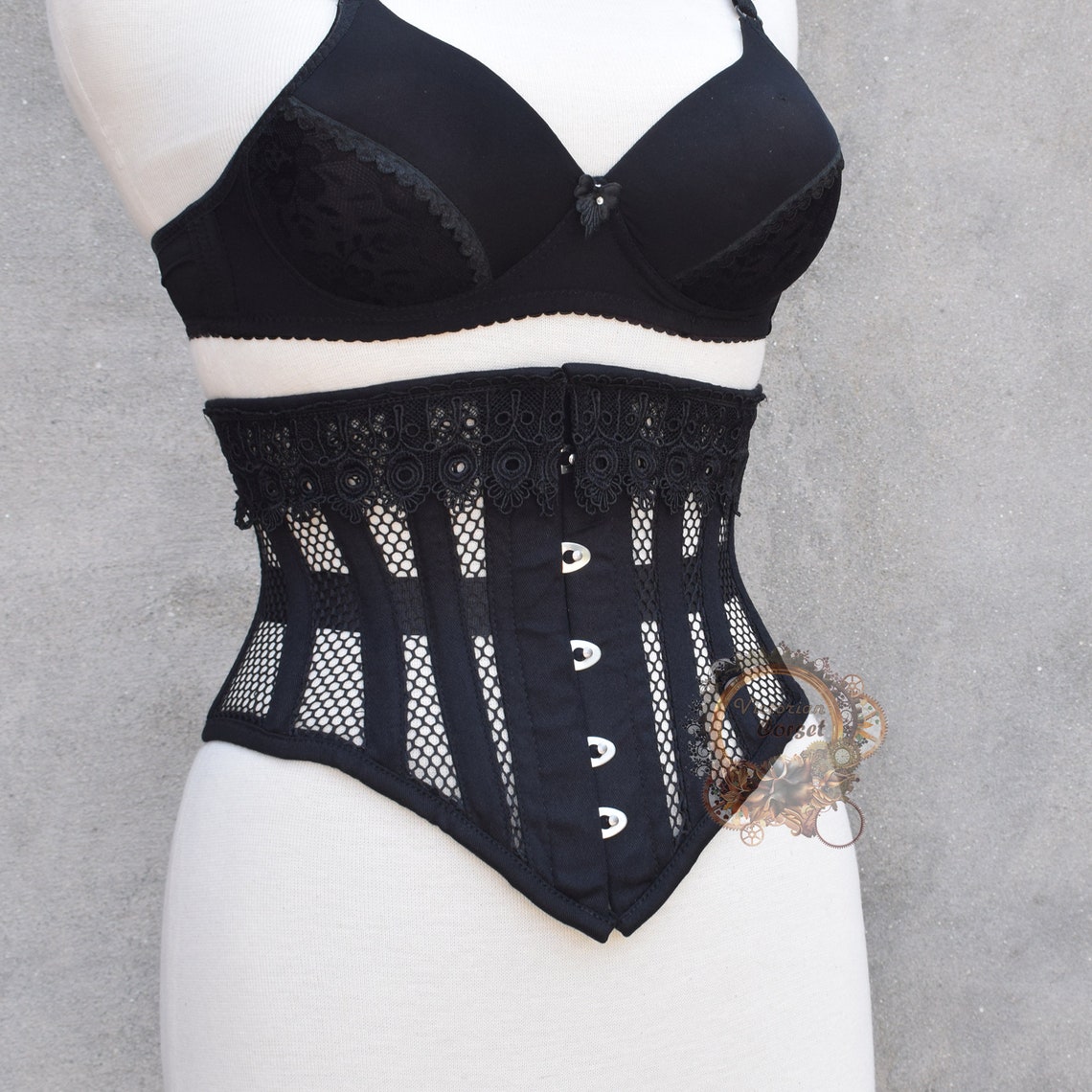 Women Mesh Underbust Corset Heavy Duty Steel Boned Lace Corset - Etsy UK