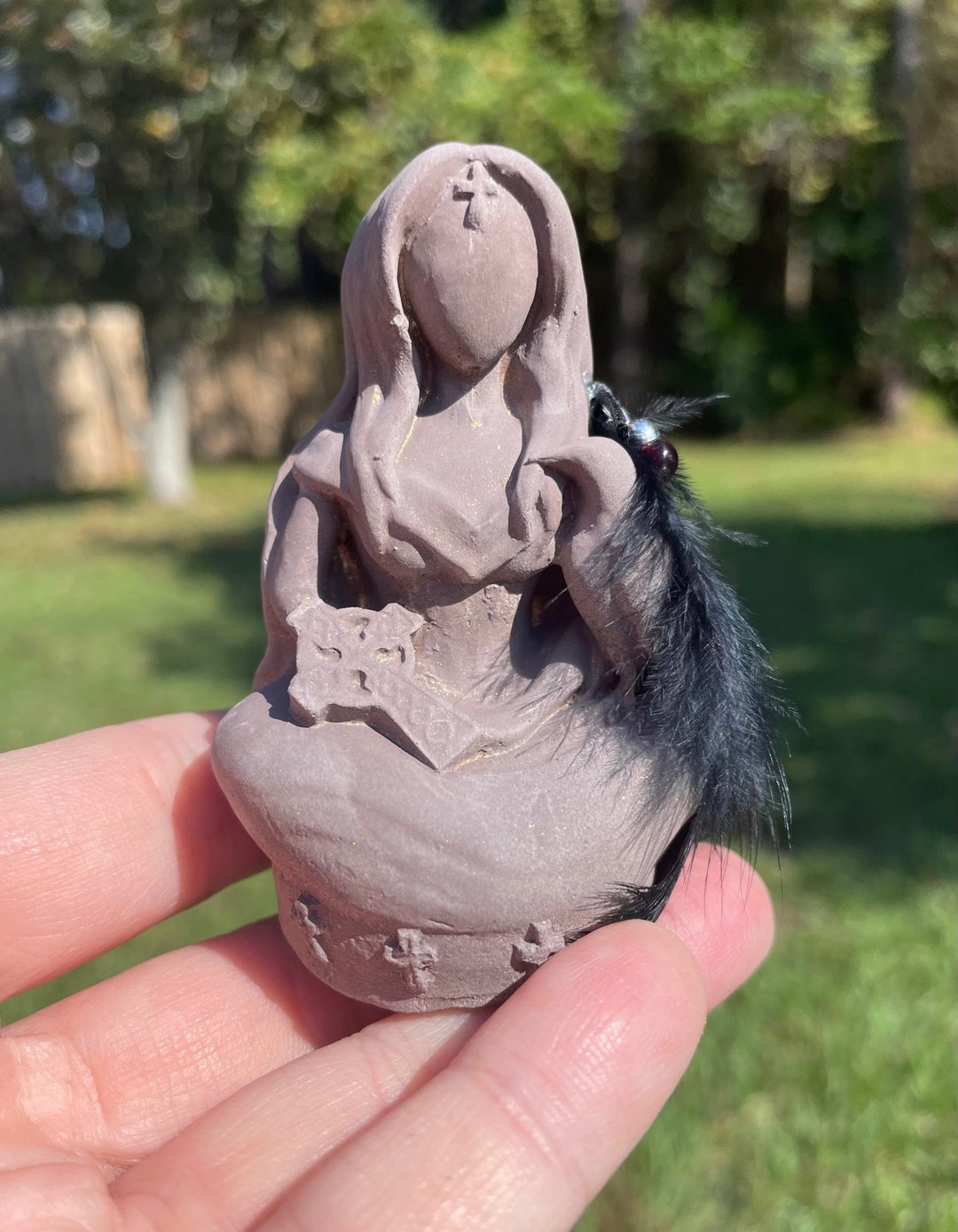 The Morrigan Goddess Gypsum Statue Irish War Protection Altar Sacred ...