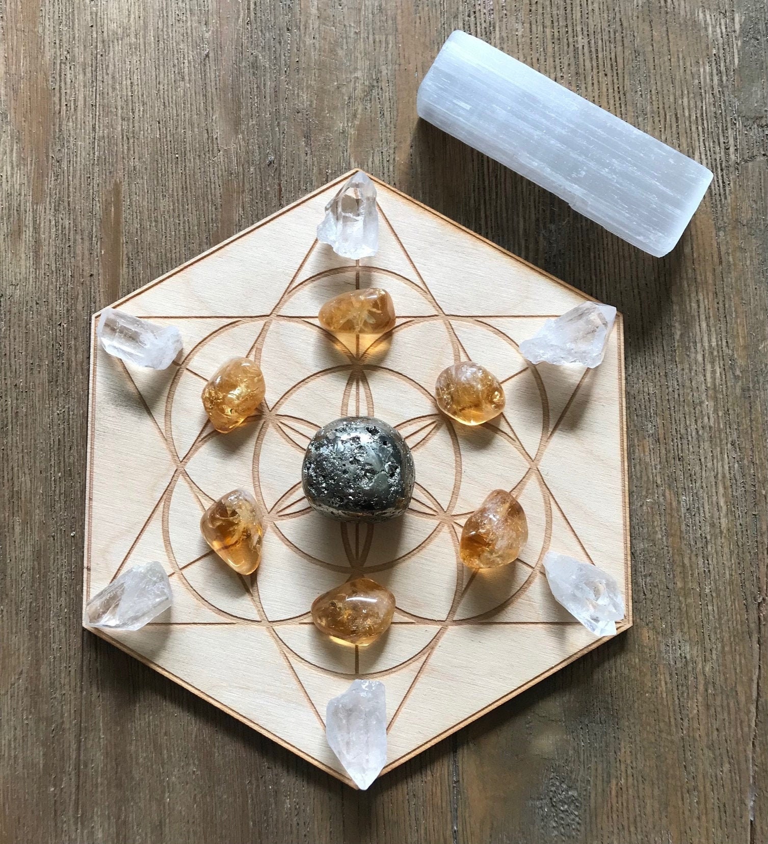 Manifestation Good Fortune Creativity Crystal Grid Kit Seed of | Etsy