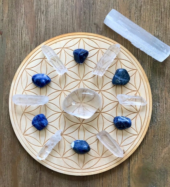 Clear Communication and Truth Crystal Grid Kit Flower of Life - Etsy