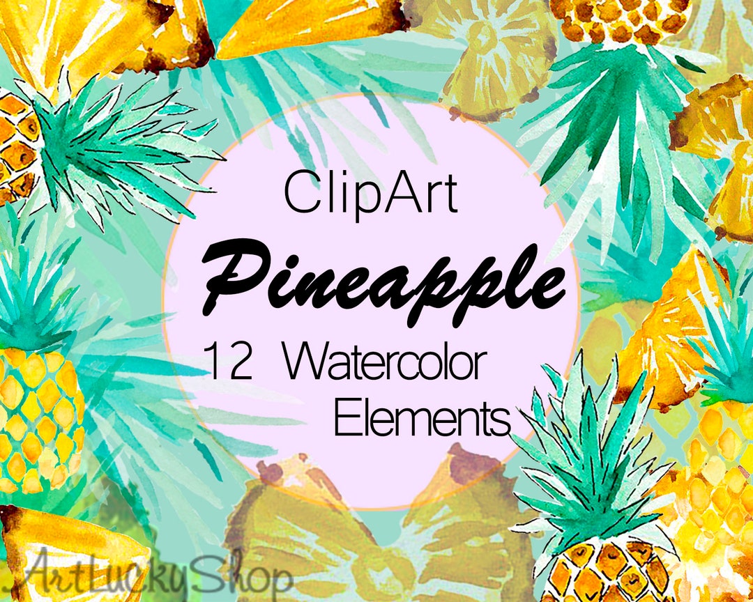 Pineapple Clipart - Summer Tropical Clipart - Home Decor - Commercial ...