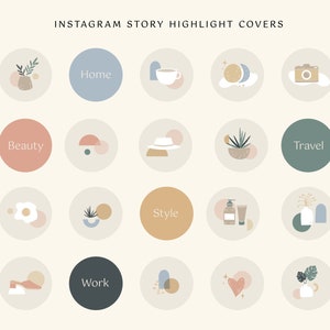 Artsy Boho Instagram Story Highlight Covers / Instagram Highlight Icons ...