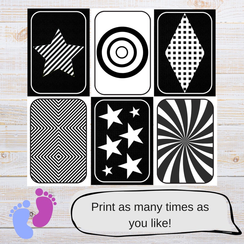 40 Printable Baby High Contrast Sensory Cards - Etsy