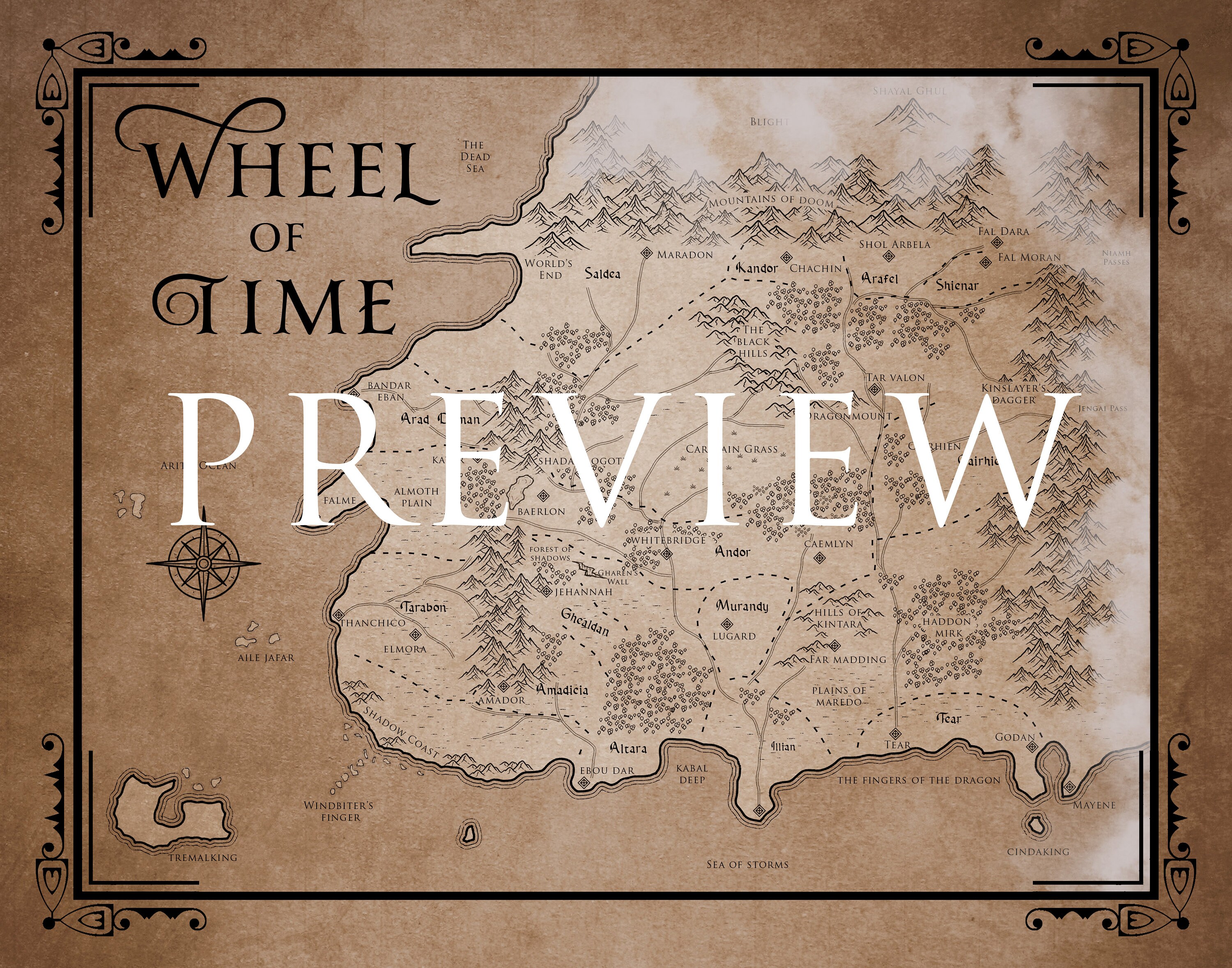 DIGITAL DOWNLOAD Wheel of Time Map Robert Jordan Vintage - Etsy Australia