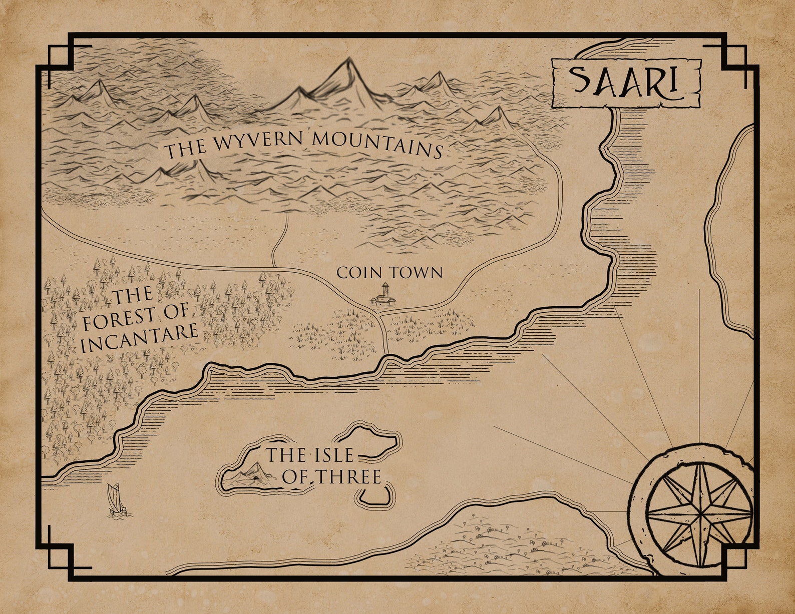 Custom Fantasy Book or Roleplaying Map - Etsy