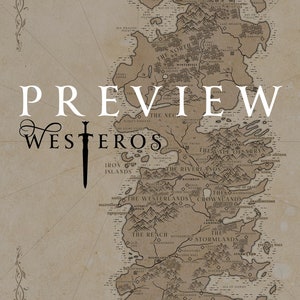 DIGITAL DOWNLOAD Game of Thrones/westeros Map, Vintage, Paper Style ...