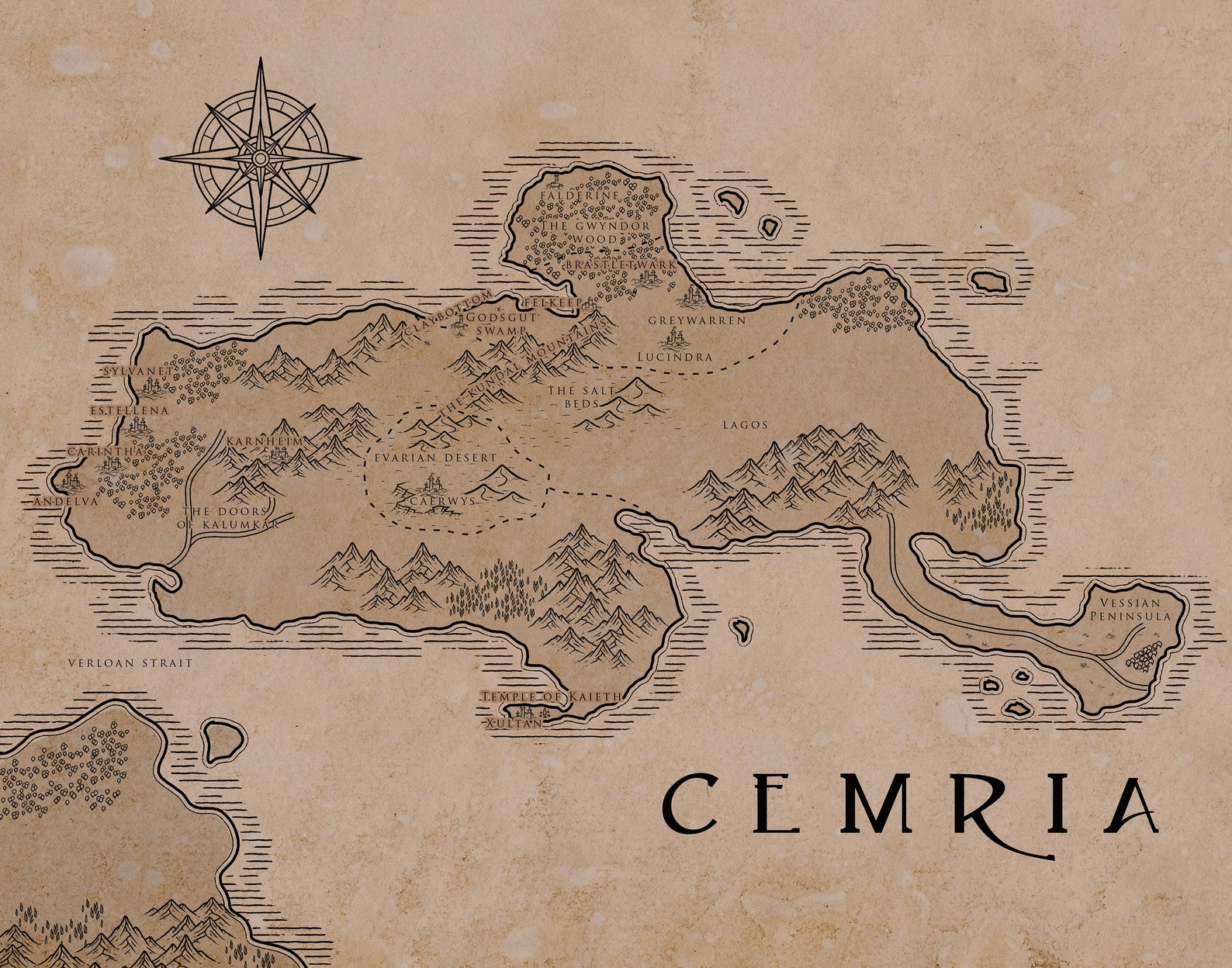 Custom Fantasy Book or Roleplaying Map - Etsy