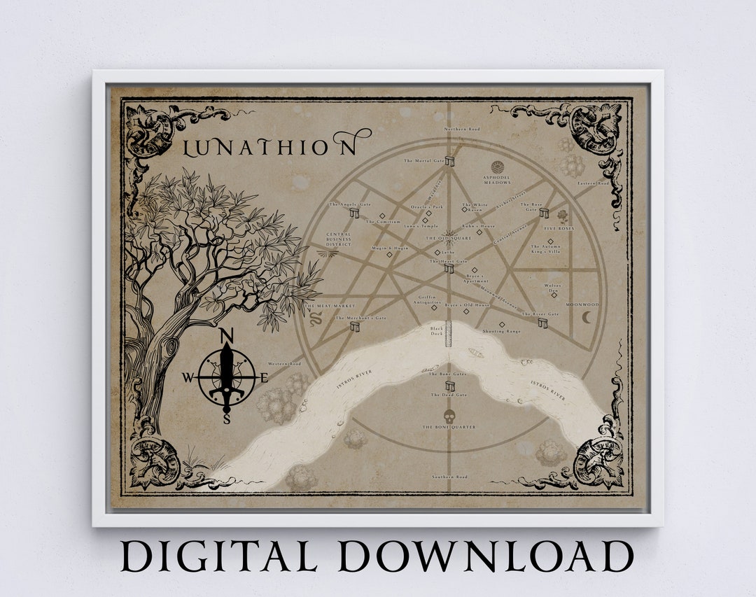 DIGITAL DOWNLOAD Crescent City/lunathion Vintage/paper Style Map, Sarah ...