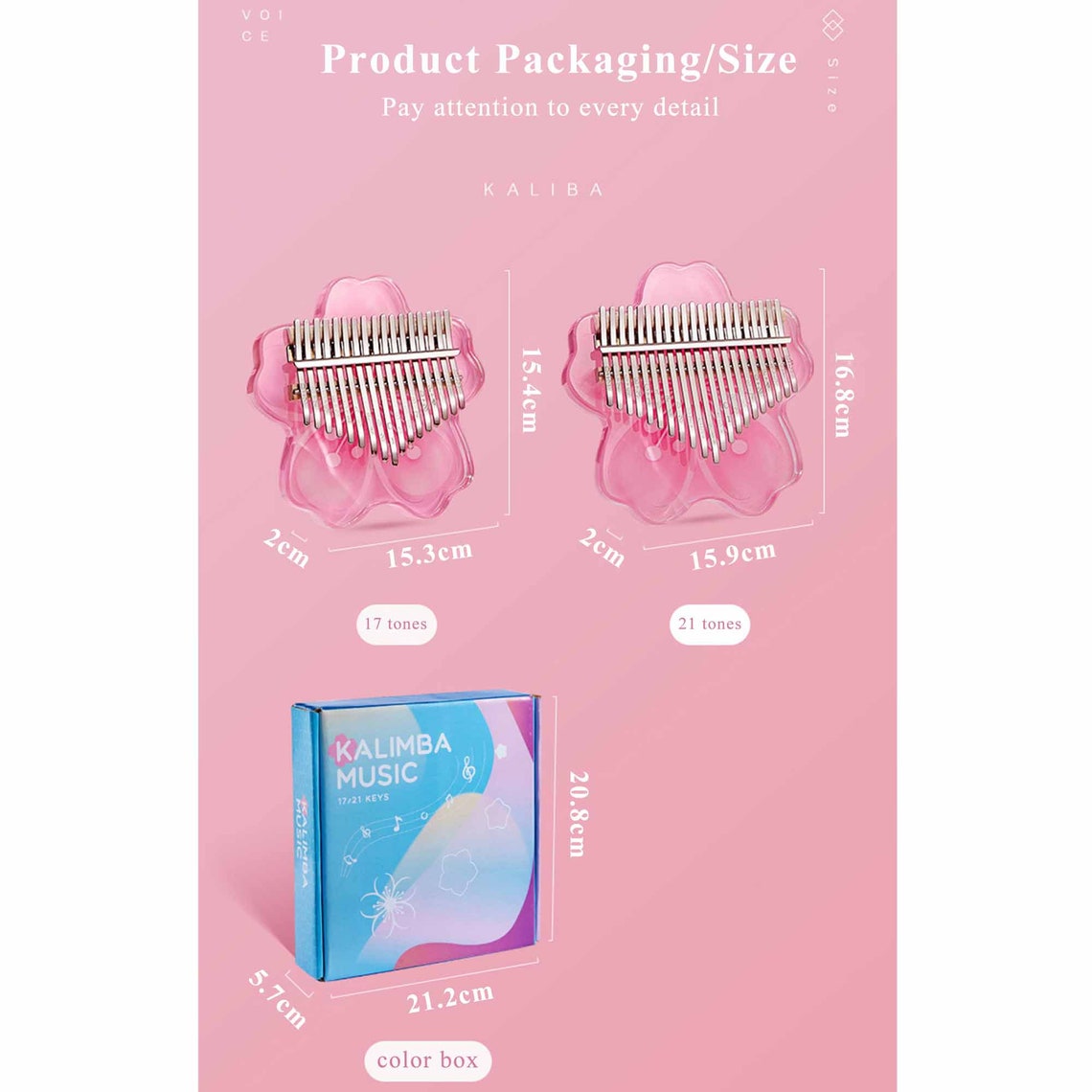 Kalimba 17 Key21key Kalimbacherry Blossom Kalimbapink - Etsy