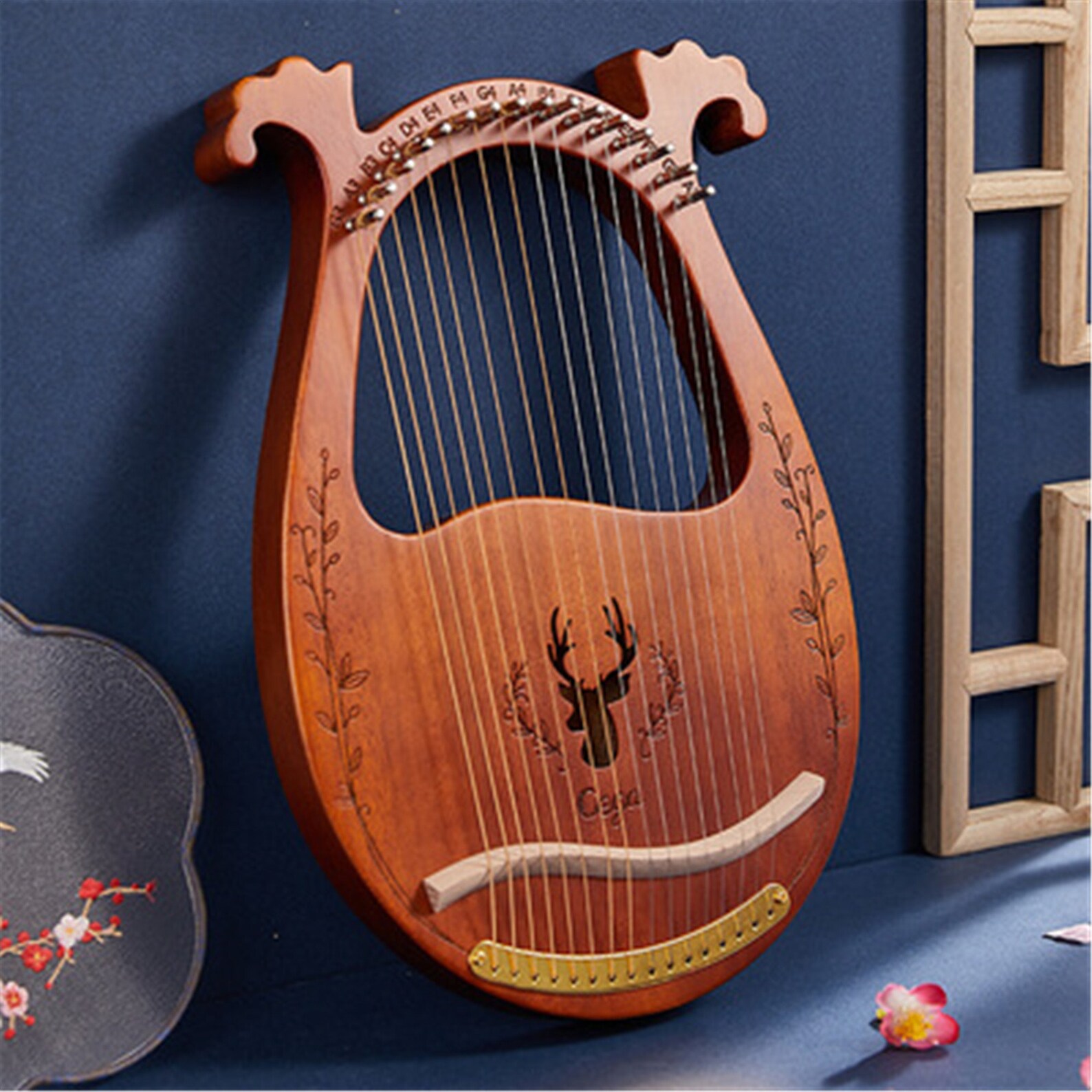 Wood String Instrument 16 Strings Lyre16 String Mahogany | Etsy