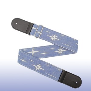 Blue Star Guitar Strap, Denim Canvas Guitar Strap, Retro Thickened ...