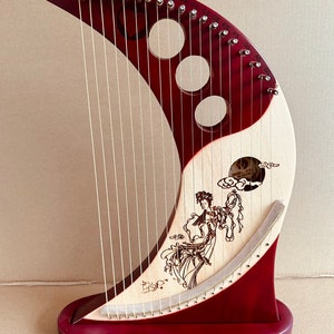19 String Moon Harp, Classical Style Small Harp, Harp Instrument for ...