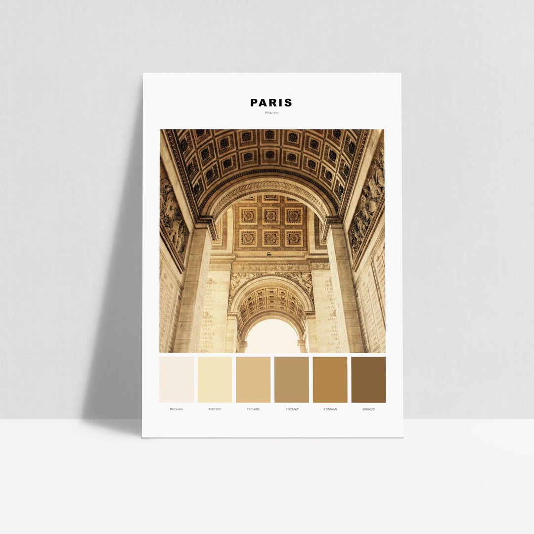 Arc De Triomphe, Paris City Hues / Colour Palette Print / Poster ...