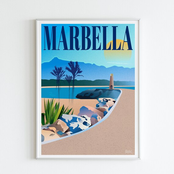 Marbella Illustration Print/ Graduation Gift / Present/ Art - Etsy
