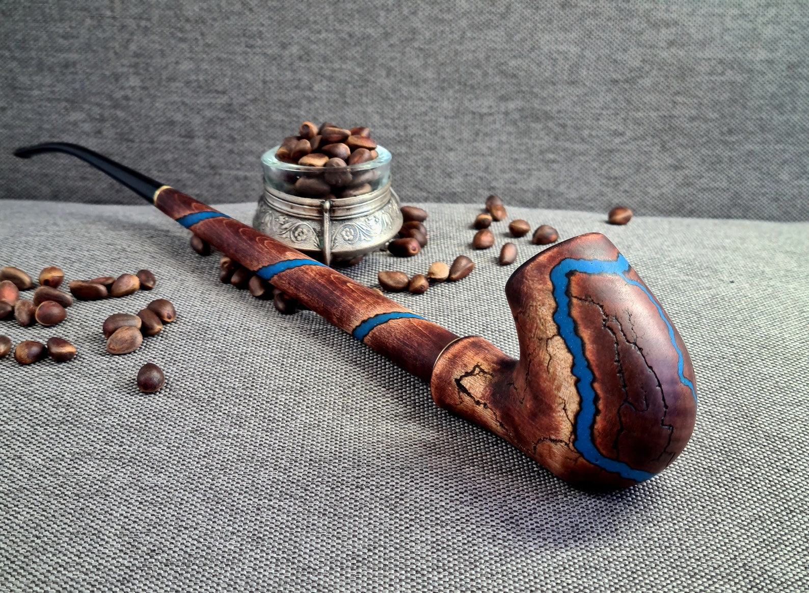 Long Pipe "spark" Smoking Pipe Tobacco Pipe Pipe With Gemstone ...