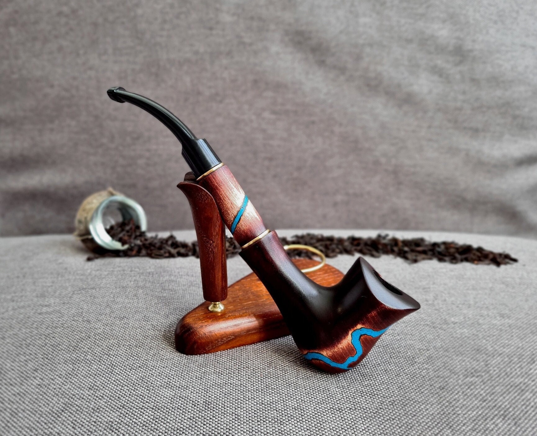 Pipas Para Wax Set Of 4 Small Ebony Wood Smoking Pipes - Slim Carved ...
