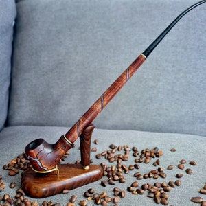 Long Smoking Pipe Wood Smoking Pipe Tobacco Pipe Pipe With Gemstone ...