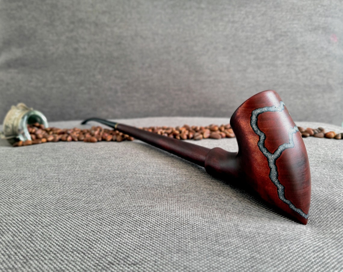 Long pipe Spark with gemstone smoking bowl Tomahawk pipe | Etsy