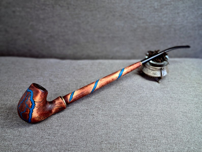 Long Pipe "spark" Smoking Pipe Tobacco Pipe Pipe With Gemstone ...