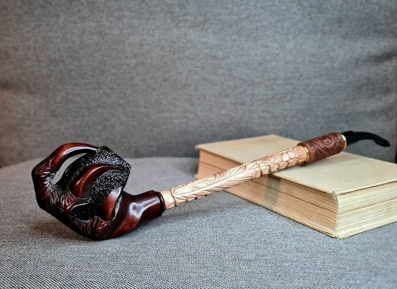 Long Pipe DRAGON CLAW Wood Carved Smoking Pipe Tobacco Pipes - Etsy