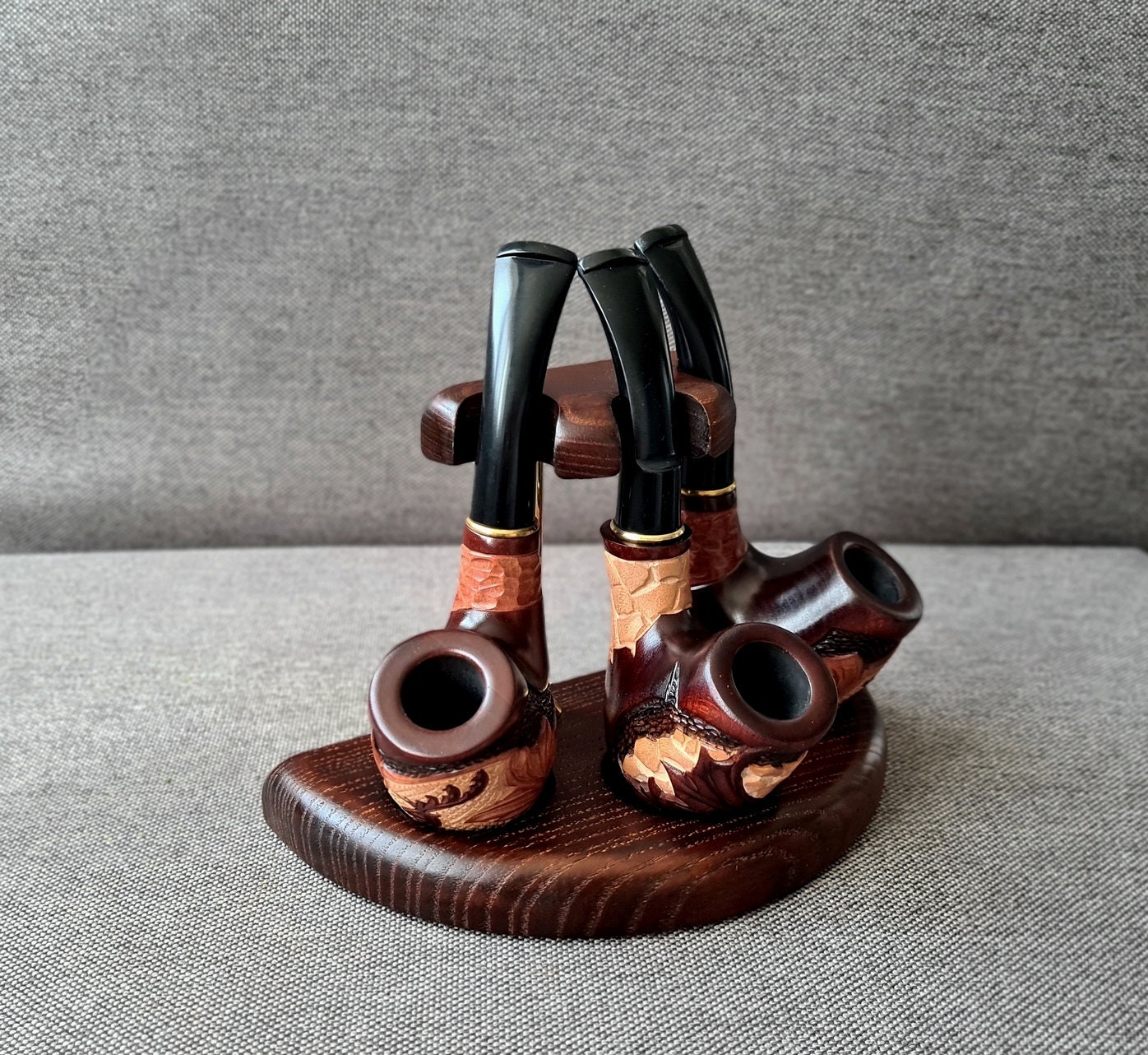 Holder for 3 Smoking Pipes Wood Pipe Stand Holder for - Etsy