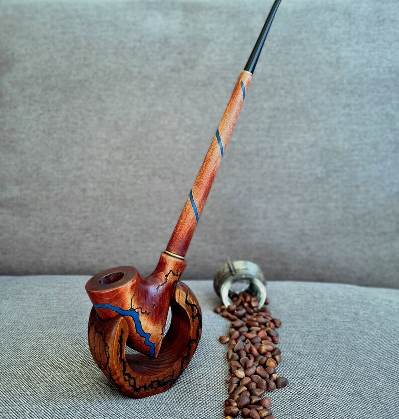 Long Pipe Wood Tobacco Pipe Smoking Pipe Churchwarden Pipe | Etsy