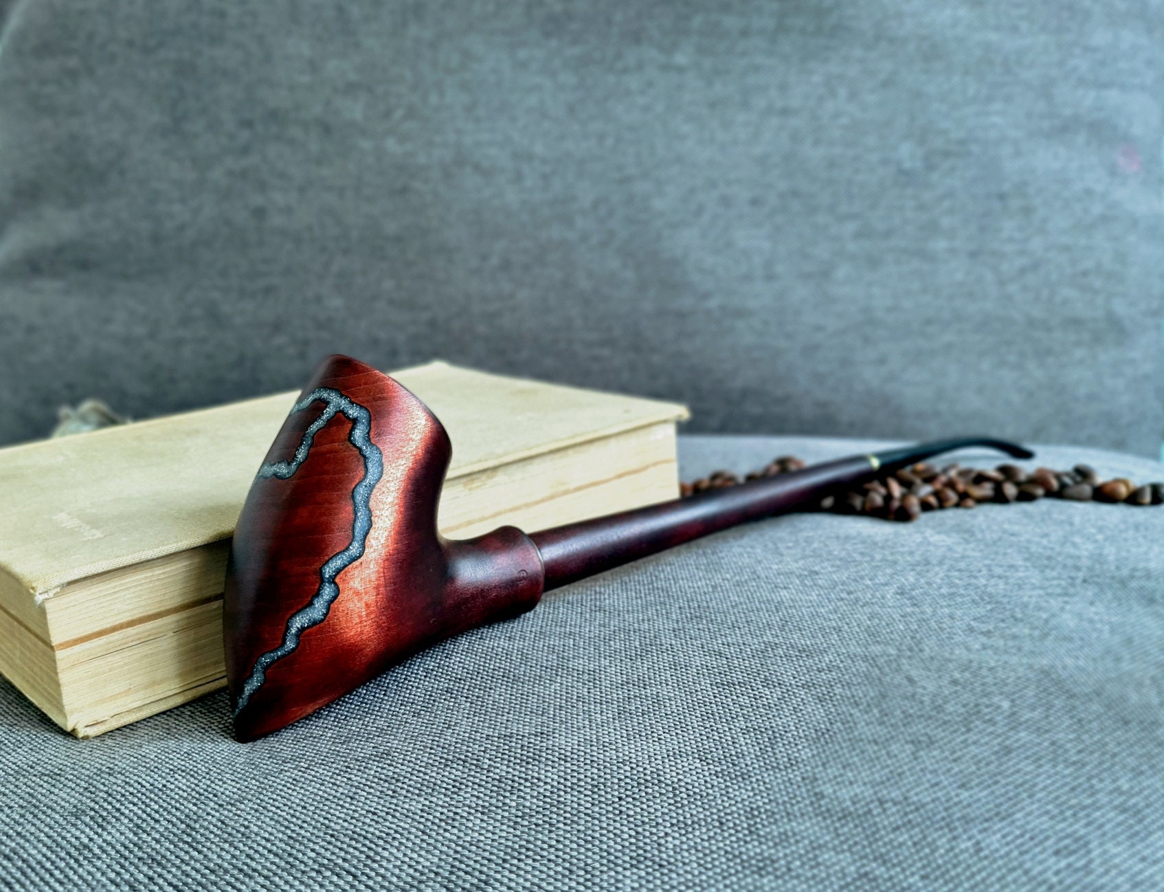 Long pipe Spark with gemstone smoking bowl Tomahawk pipe | Etsy