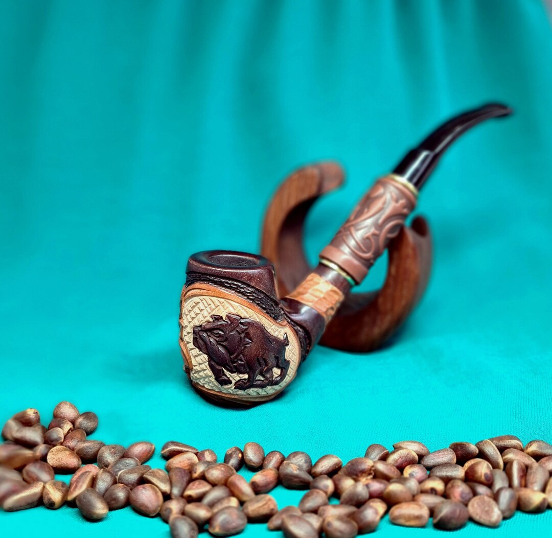 Smoking Pipe Bulldog Wood Tobacco Pipe Gift for Smokers - Etsy