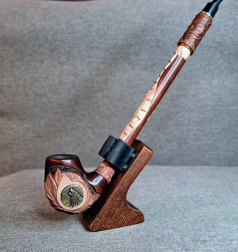 Long Smoking Pipe wolf Tobacco Pipe Exclusive - Etsy