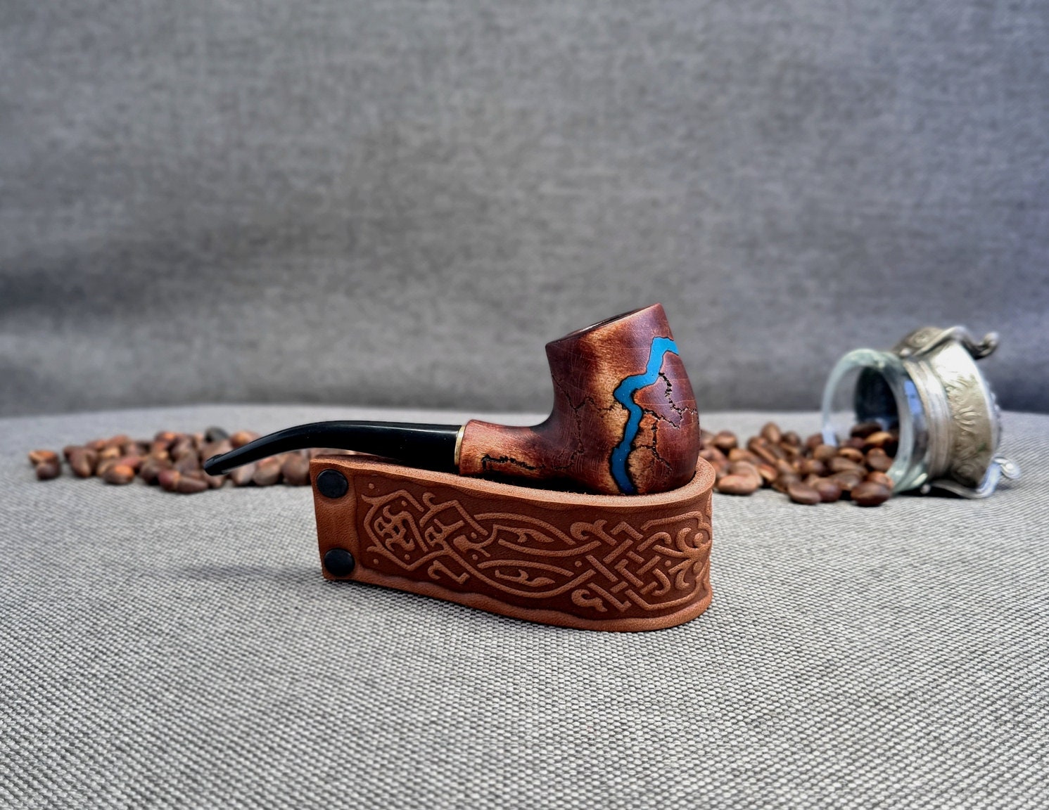 Mini smoking pipe Tobacco pipeSpark with gemstone Sapphire | Etsy