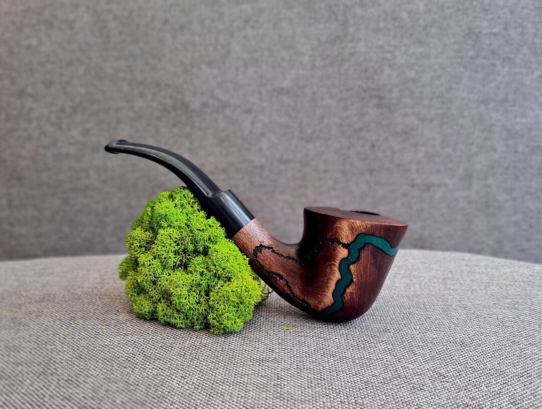 5.5" Tobacco Pipe "spark" With Gemstone Wooden Smoking Pipe Pipes 9 Mm ...