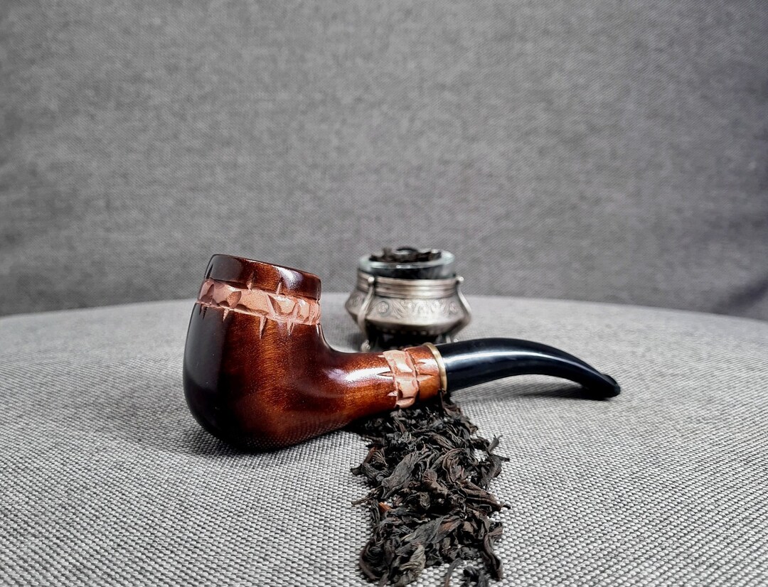 Wood Smoking Pipe Tobacciana Pipe Tobacco Bowl Gift for Smokers Gift ...