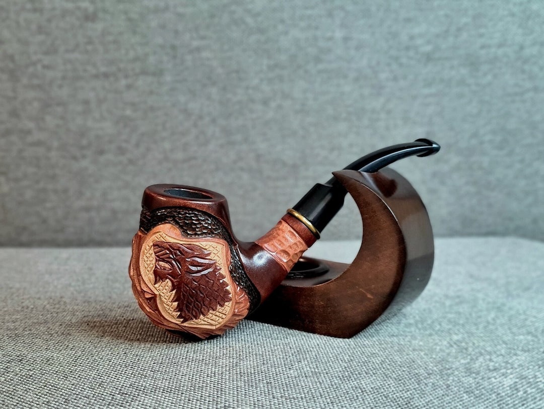 Tobacco Pipe WOLF Wooden Smoking Pipe Pipes 9 Mm Filter Gift for Him - Etsy