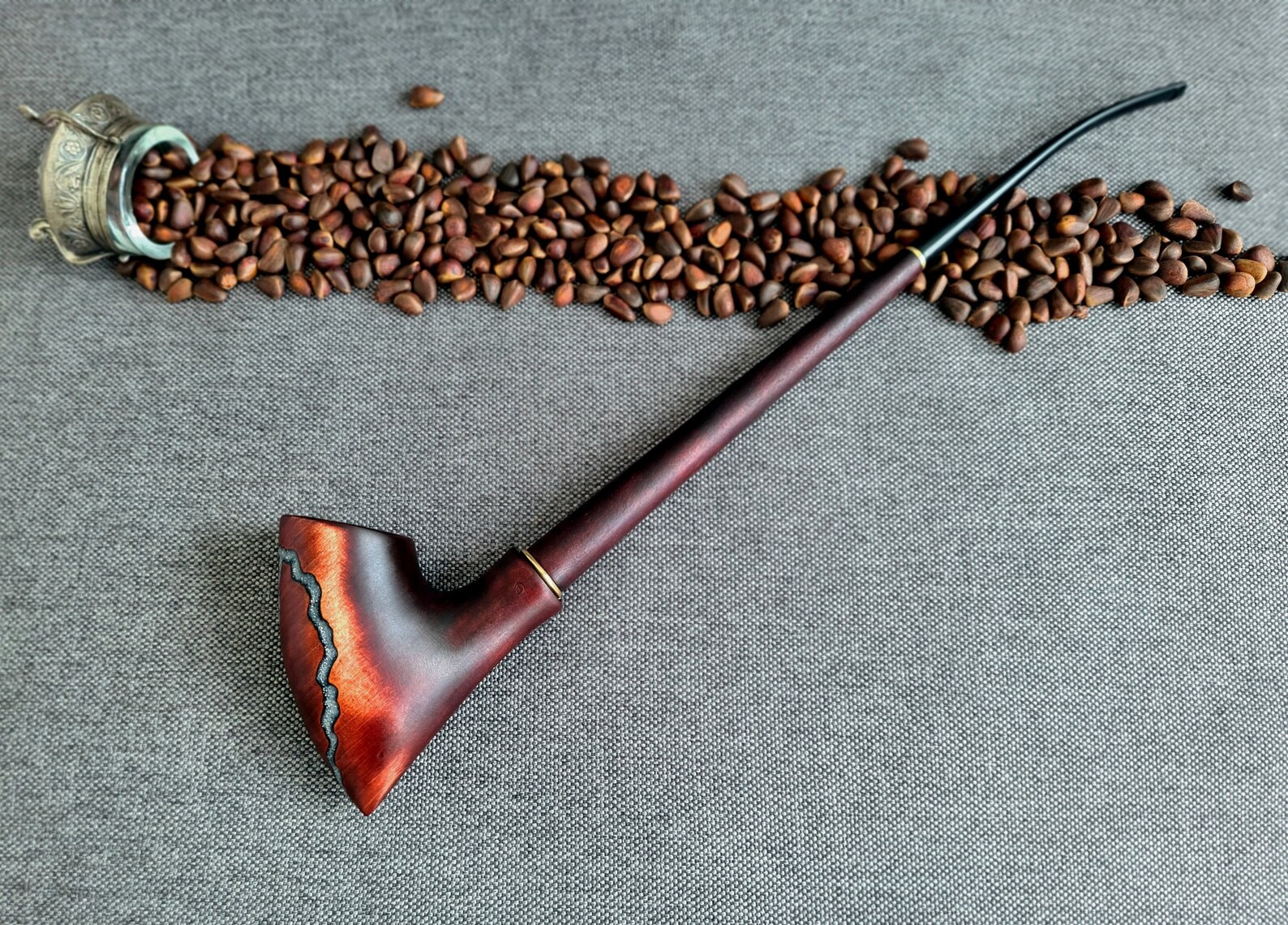 Long Pipe spark With Gemstone Smoking Bowl Churchwarden | Etsy