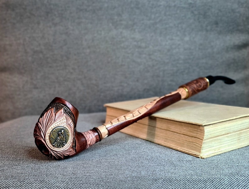 Long Smoking Pipe wolf Tobacco Pipe Exclusive - Etsy