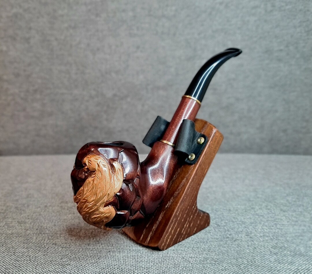 Custom Engraved Tobacco Pipe, Personalised Wooden Smoking Pipe Long ...