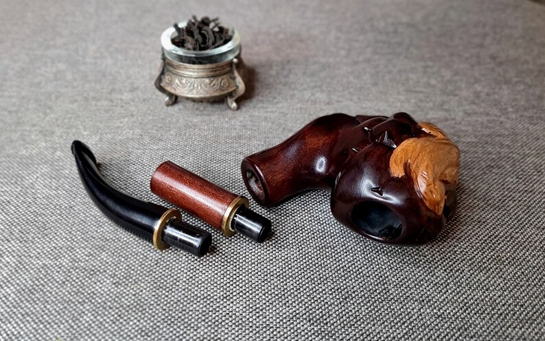 Custom Engraved Tobacco Pipe, Personalised Wooden Smoking Pipe Long ...