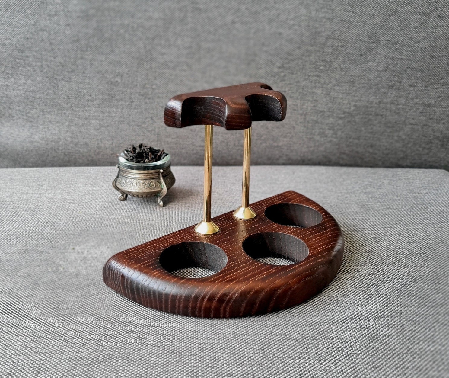 Holder for 3 Smoking Pipes, Wood Pipe Stand, Holder for Smoking Bowl ...