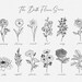 Custom Birth Flower Art/birth Flowers/birthday Gift/birth Flower Series ...