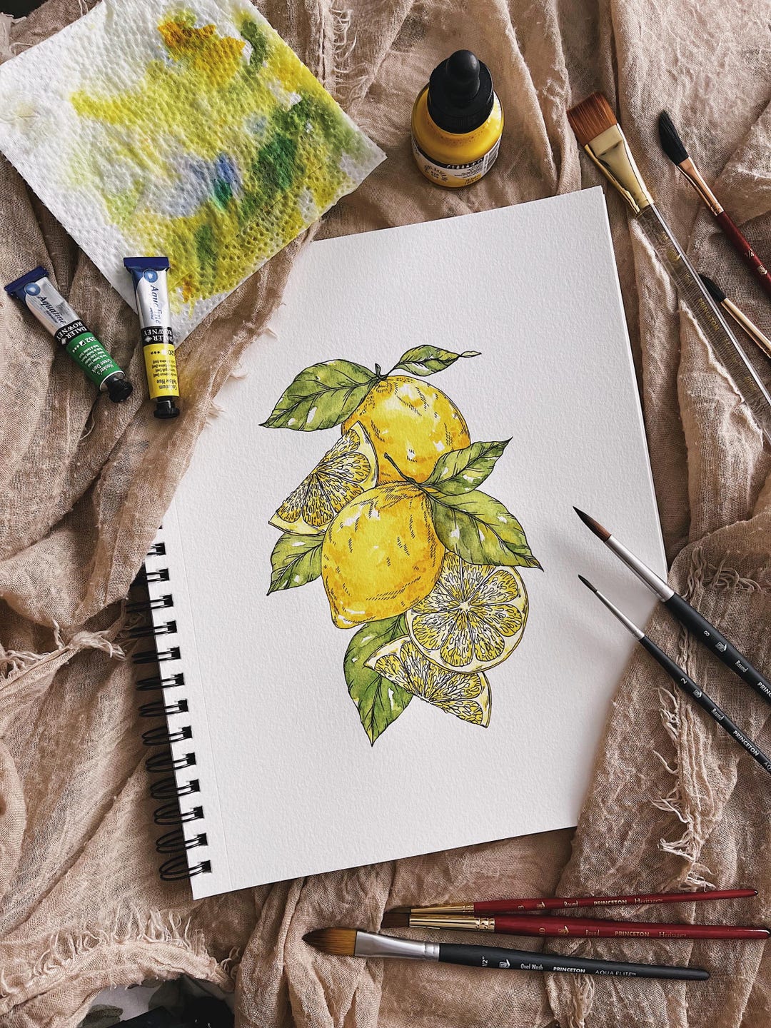 Watercolor Lemons Print/fruit Art Print/watercolor Fruit/lemon Print ...
