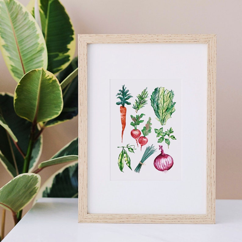 Vegetable Print/watercolor Vegetable Art Print/watercolour Vegetables ...