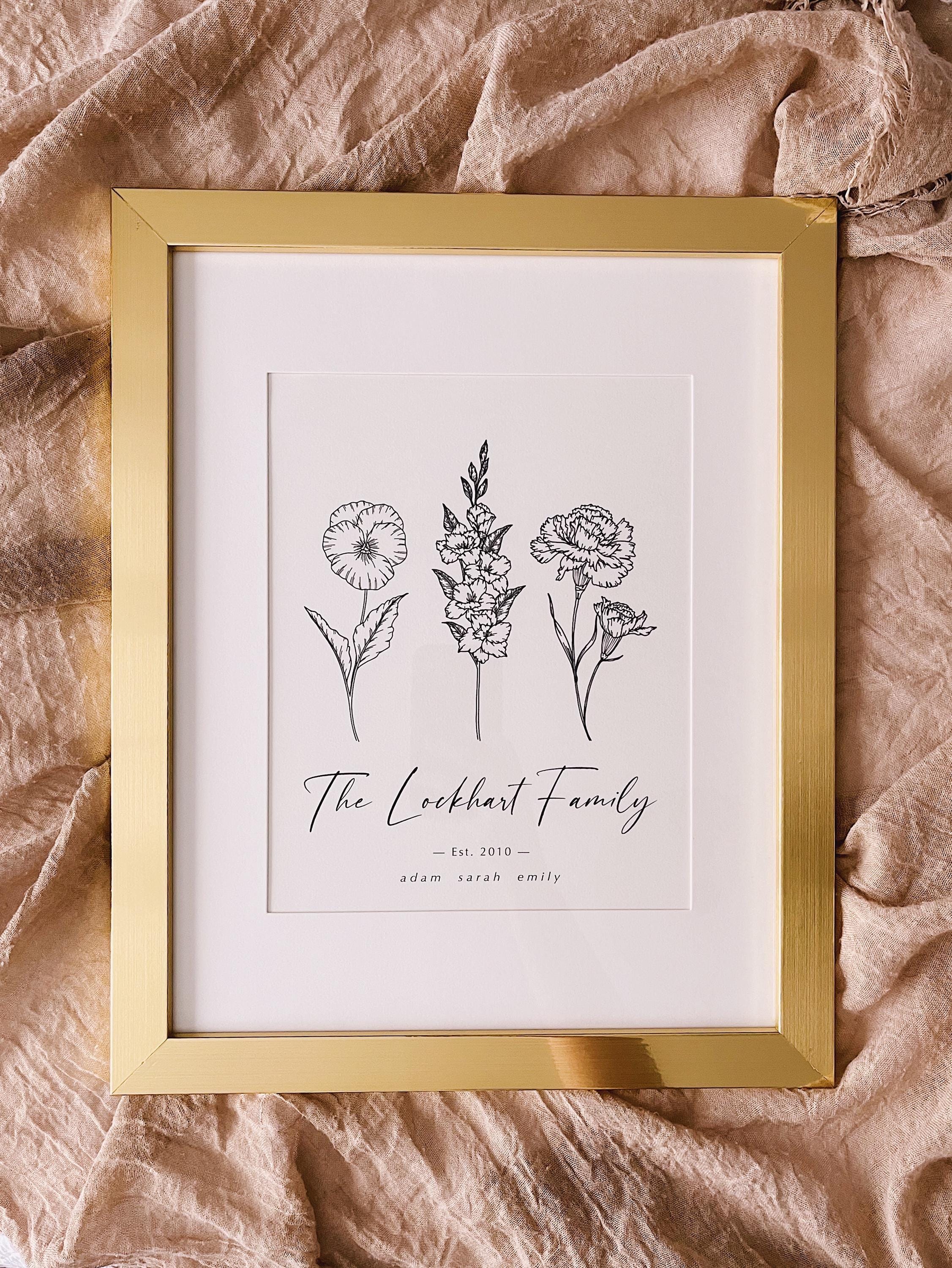 Custom Birth Flower Art/birth Flowers/birthday Gift/birth Flower Series ...