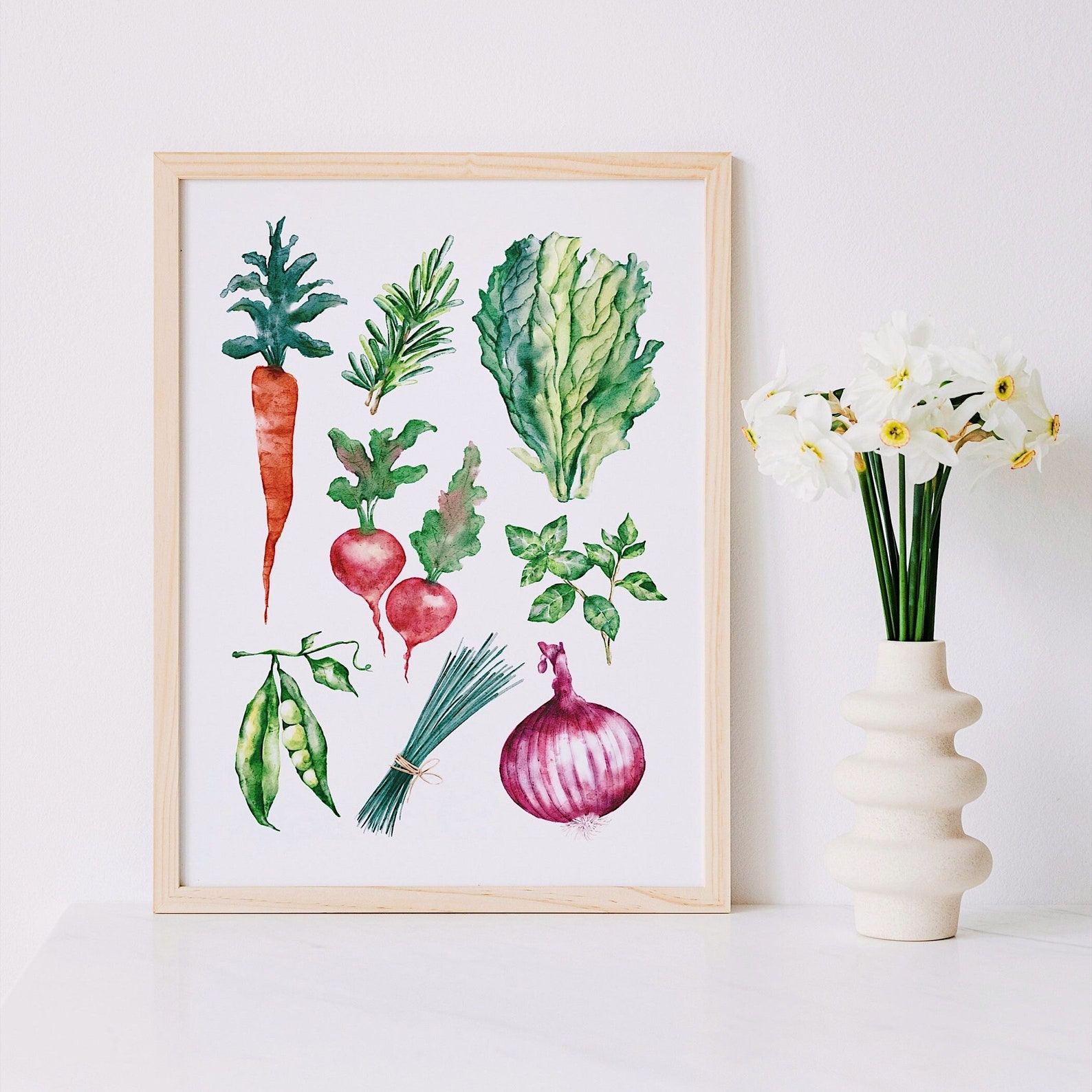 Vegetable Print/watercolor Vegetable Art Print/watercolour Vegetables ...