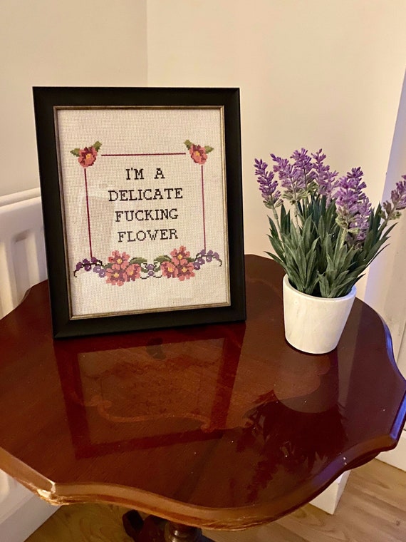 Offensive Rude Flower Cross Stitch - Etsy