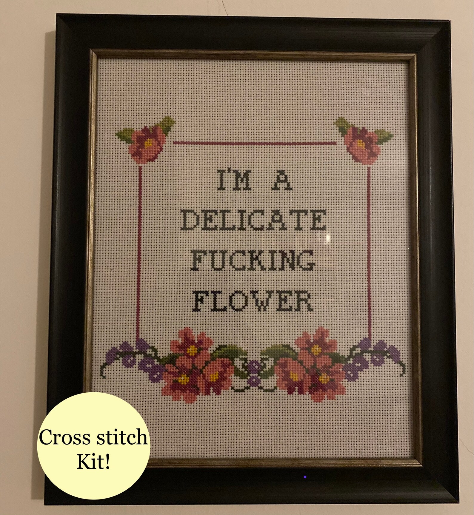 Large Rude Offensive Cross Stitch KIT im a Delicate - Etsy