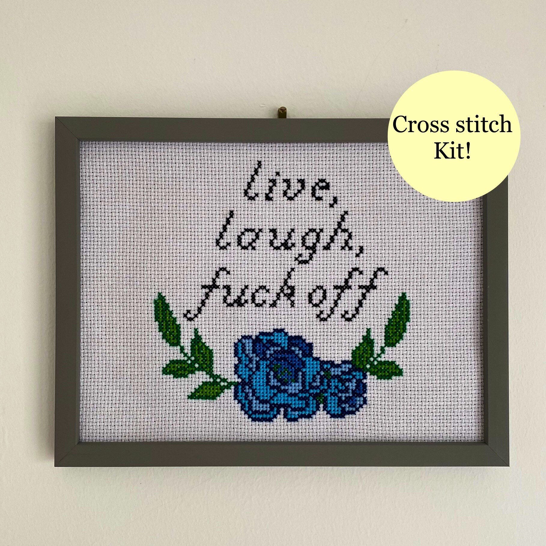 Funny rude offensive live laugh fuck off cross stitch | Etsy
