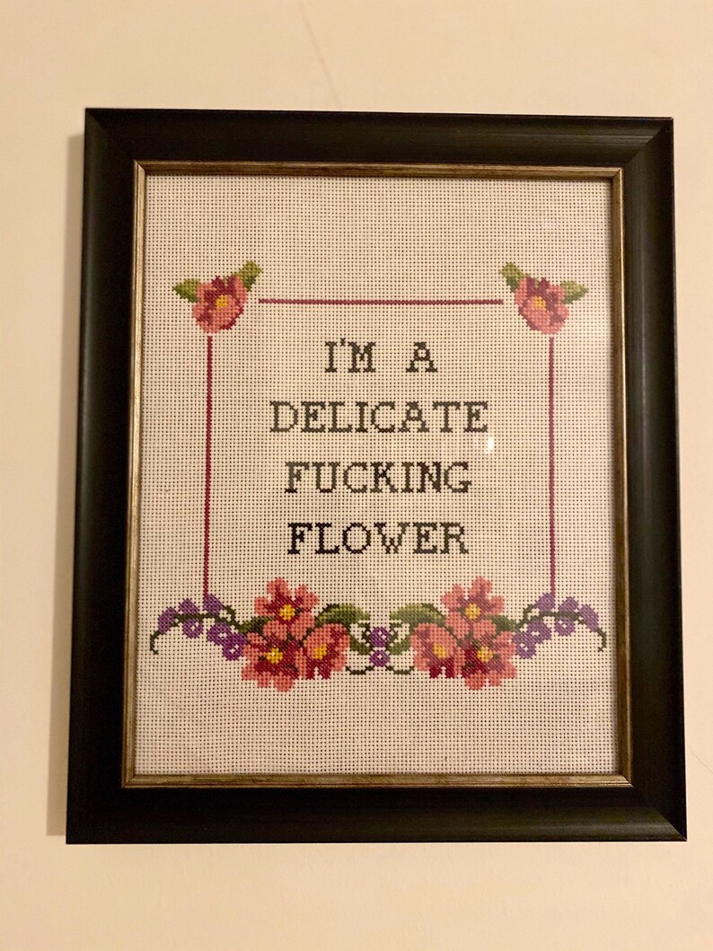 Offensive Rude Flower Cross Stitch - Etsy