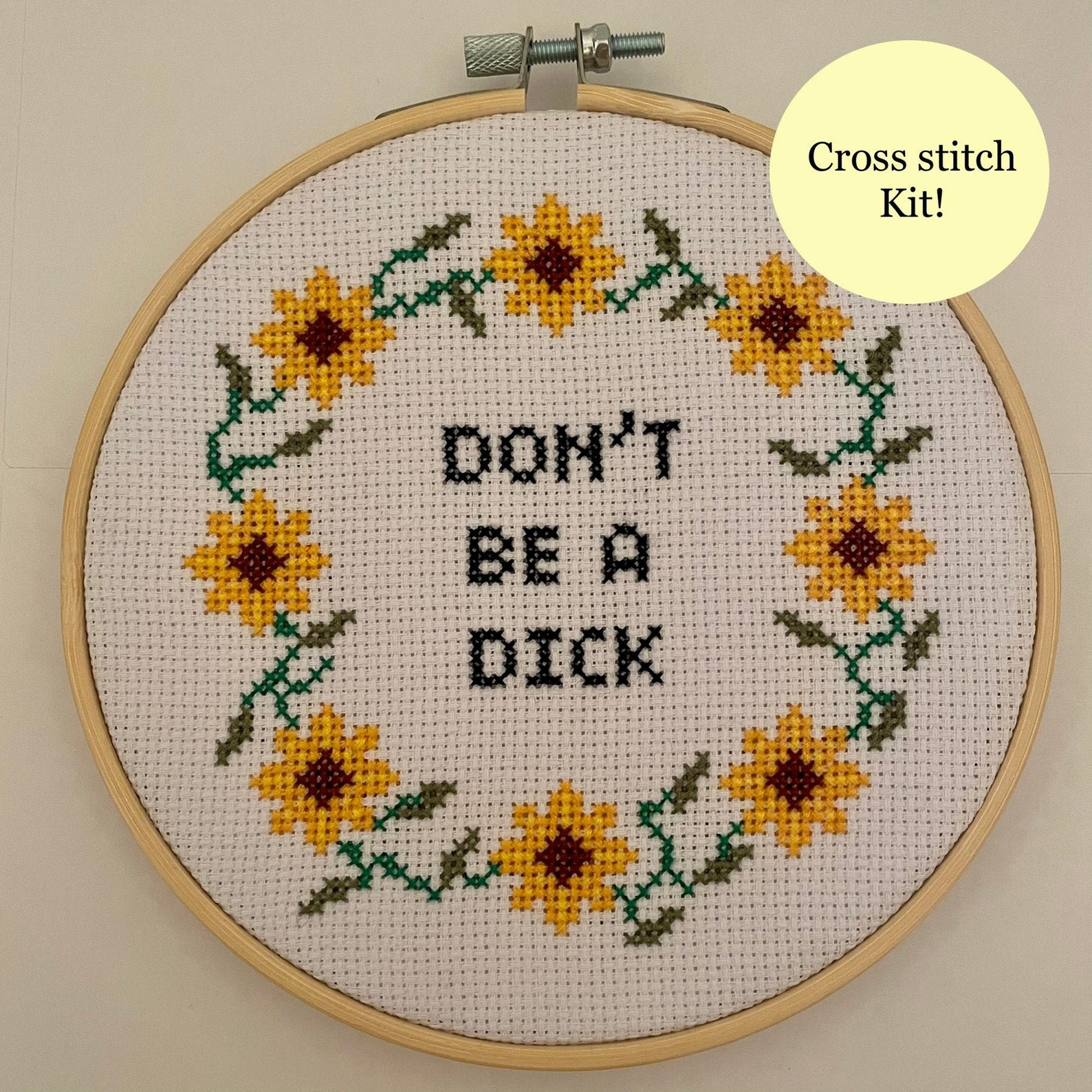 Sunflower Rude Funny Cross Stitch Kit | Etsy